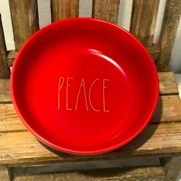 Rae Dunn | Dining | Rae Dunn Peace Red Bowl Gold Lettering | Poshmark